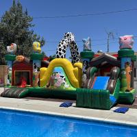 China Indoor and Outdoor Fun Commercial PVC Inflatable Farm Animal Bouncy Castle with Slide for sale