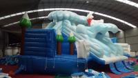 China Customized Size White Polar Bear Amusement Water Park Bounce House Castle Slide Combo for sale