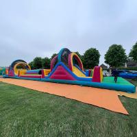 China 14 Years up Extra Long Inflatable Obstacle Course for Commercial Adults Outdoor Fun for sale