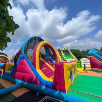 China 14 Years up Extra Long Inflatable Obstacle Course for Commercial Adults Outdoor Fun for sale