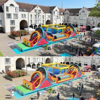 China 14 Years up Extra Long Inflatable Obstacle Course for Commercial Adults Outdoor Fun for sale