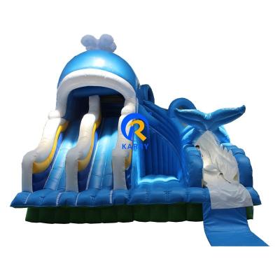 China Portable PVC 0.55mm Tarpaulin Inflatable Water Slide with Pools and Swimming Ball Toys for sale