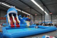 China Portable PVC 0.55mm Tarpaulin Inflatable Water Slide with Pools and Swimming Ball Toys for sale