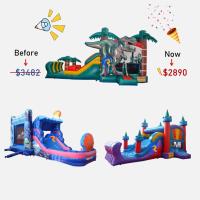 China Indoor Outdoor Entertainment Commercial Inflatable PVC Bouncy House With Water Slide for sale