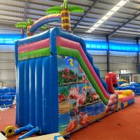 China Max Capacity 100-500kg Inflatable Water Slide with Pool and Exciting Flamingo Design for sale