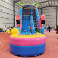 China Max Capacity 100-500kg Inflatable Water Slide with Pool and Exciting Flamingo Design for sale