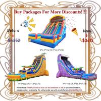 China Indoor Outdoor Entertainment Commercial Inflatable PVC Bouncy House With Water Slide for sale