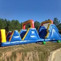 China Features PORTABLE Commercial Inflatable Obstacle Course with Rock Climbing Wall Combo for sale