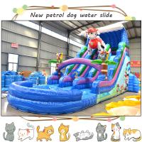 China Entertain Kids with 3D Paw-Patrols Inflatable Water Slide and Pool Double-lane Design for sale