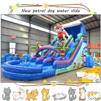 China Entertain Kids with 3D Paw-Patrols Inflatable Water Slide and Pool Double-lane Design for sale