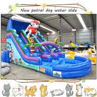 China Entertain Kids with 3D Paw-Patrols Inflatable Water Slide and Pool Double-lane Design for sale