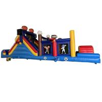 China Unisex Ball Sports Game Track Land Inflatable Obstacle Course with Bounce House and Slide for sale