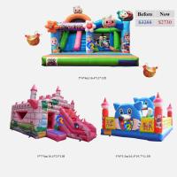 China Kids Playground Inflatable Bounce House with Slide from using PVC Vinyl Tarpaulin for sale