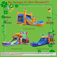 China Kids Playground Inflatable Bounce House with Slide from using PVC Vinyl Tarpaulin for sale