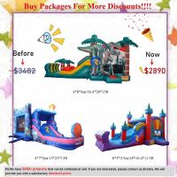 China Kids Playground Inflatable Bounce House with Slide from using PVC Vinyl Tarpaulin for sale