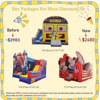 China Kids Playground Inflatable Bounce House with Slide from using PVC Vinyl Tarpaulin for sale