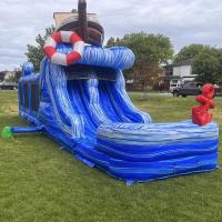 China Customized Logo Acceptable Small Boat Inflatable Obstacle Course Bouncy Castle for Fun for sale