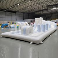 China White PVC Unisex Outdoor Obstacle Course Inflatable Soft Play Equipment Kids' Playground Slide Water Inflatable with Pool for sale