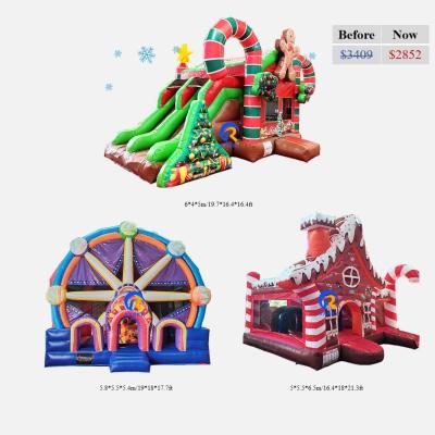 China Outdoor Commercial Christmas Inflatable Bouncer Castle Slide Age Range 14 Years up for sale