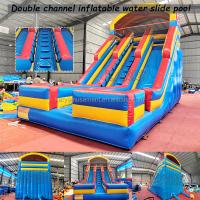 China Kid's Inflatable Games Commercial Party Rental PVC Double-Lane Inflatable Water Slide for sale