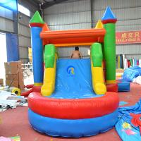 China Customized Color Commercial Grade Pvc Rainbow Inflatable Bounce House with Slide Combo for sale