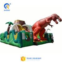 China Jurassic Dinosaur Park Party Rental Outdoor Playground Inflatable Obstacle Course for sale
