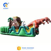 China Jurassic Dinosaur Park Party Rental Outdoor Playground Inflatable Obstacle Course for sale