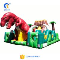 China Jurassic Dinosaur Park Party Rental Outdoor Playground Inflatable Obstacle Course for sale
