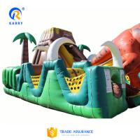 China Jurassic Dinosaur Park Party Rental Outdoor Playground Inflatable Obstacle Course for sale