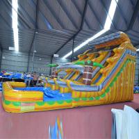 China Marble Yellow Symphony Inflatable Water Slide Pool Double for Commercial Occasion for sale