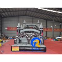 China Features PORTABLE Grey and Black Inflatable Obstacle Course with Blower 18x3.5m Customized for sale