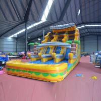 China Marble Yellow Symphony Inflatable Water Slide Pool Double for Commercial Occasion for sale