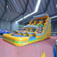 China Marble Yellow Symphony Inflatable Water Slide Pool Double for Commercial Occasion for sale