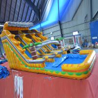 China Marble Yellow Symphony Inflatable Water Slide Pool Double for Commercial Occasion for sale