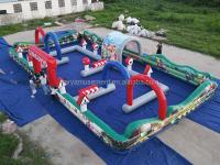 China Kids' Favorite Commercial Custom Large Inflatable Go Kart Track for Kids' Sports Games for sale