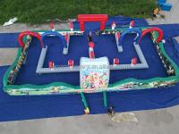 China Kids' Favorite Commercial Custom Large Inflatable Go Kart Track for Kids' Sports Games for sale