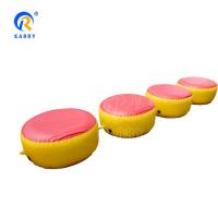 China Digital Printing Blue Inflatable Air Stepping Stones Water Toys for Sealed Pool Play for sale