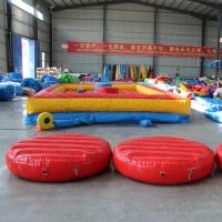 China Digital Printing Blue Inflatable Air Stepping Stones Water Toys for Sealed Pool Play for sale