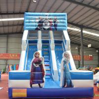China Double Lane White Bounce House Tractor Air Bouncer Inflatable Water Slide Ready to Ship for sale
