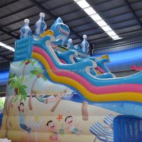 China Inflatable Pool Slides for Kids Double-Lane Shark Design Commercial PVC Water Slide for sale