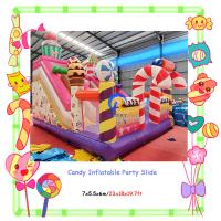 China Indoor and Outdoor Entertainment Commercial Party Rental Candy Inflatable Slides Combo for sale
