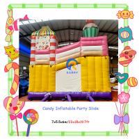 China Indoor and Outdoor Entertainment Commercial Party Rental Candy Inflatable Slides Combo for sale