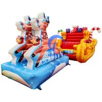 China Unisex Bouncy Castle PORTABLE Christmas Inflatable Sleigh for Kids' Party Rentals for sale