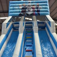 China Digital Printing Frozen Inflatable Water Double Slip N Slide for Outdoor Entertainment for sale