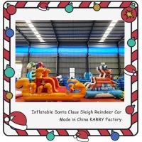 China Unisex Bouncy Castle PORTABLE Christmas Inflatable Sleigh for Kids' Party Rentals for sale