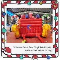 China Unisex Bouncy Castle PORTABLE Christmas Inflatable Sleigh for Kids' Party Rentals for sale