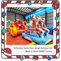 China Unisex Bouncy Castle PORTABLE Christmas Inflatable Sleigh for Kids' Party Rentals for sale