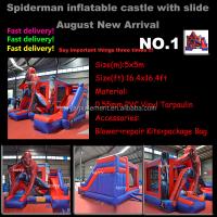 China Unisex Kids Castle Play House with Slide Spiderman Commercial Inflatable Bouncy Castle for sale