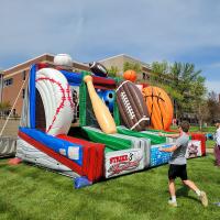 China Customize Accepted Inflatable 3 in 1 Carnival Game for Kids and Adults Ball Shooting for sale
