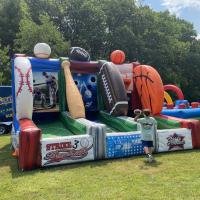 China Customize Accepted Inflatable 3 in 1 Carnival Game for Kids and Adults Ball Shooting for sale